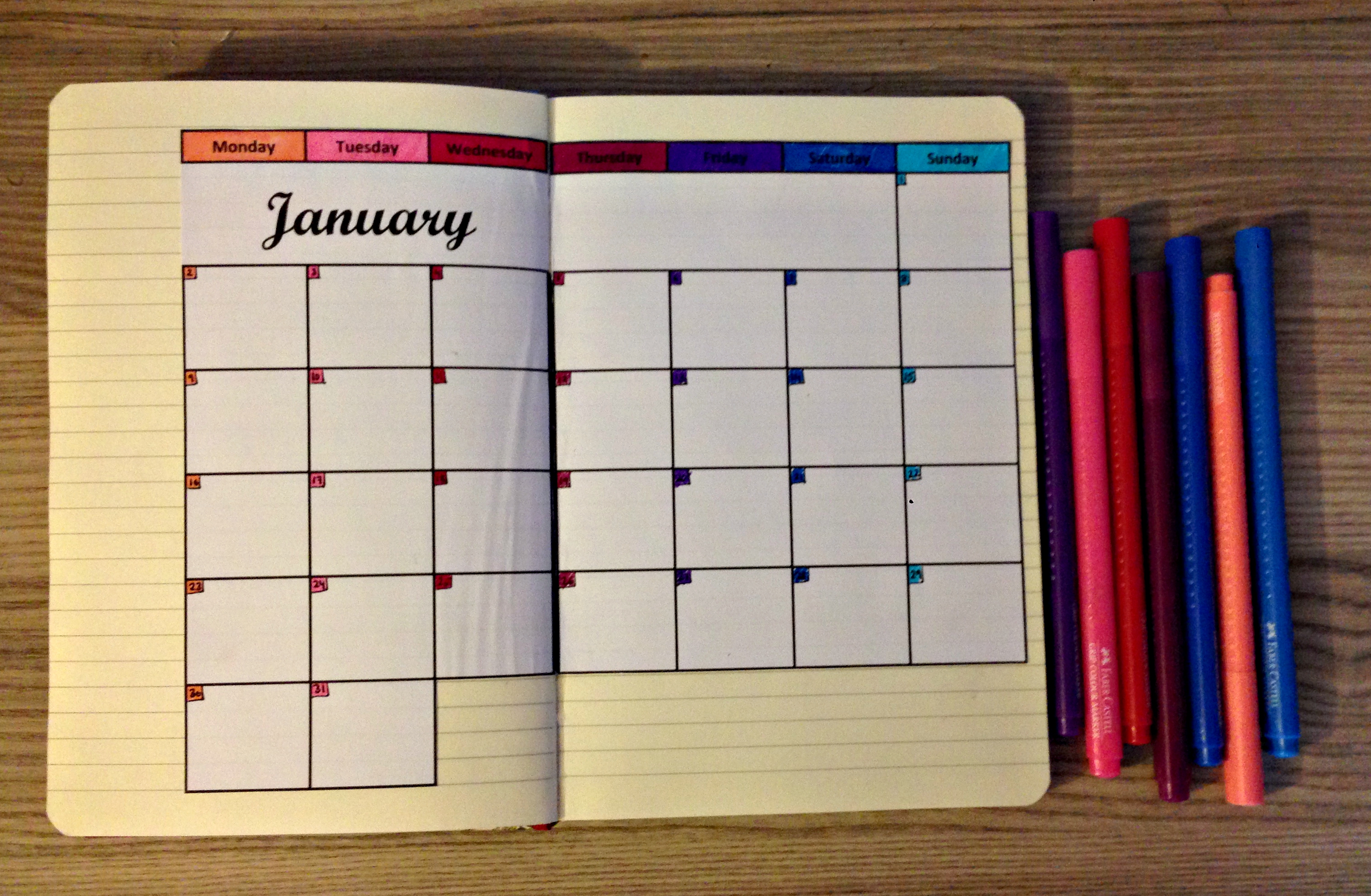 FREE Printable Calendar For Your Bullet Journal for 2017 – 365 Days of Dana