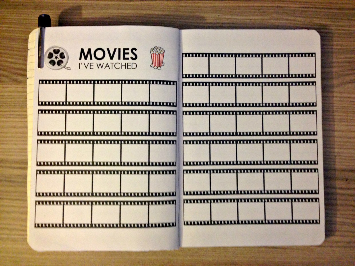 FREE Movie Tracker Printable: Film Reels | Tracking Films You’ve ...