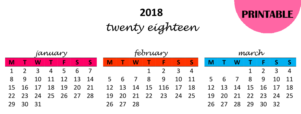 2017 Yearly Calendar Printable