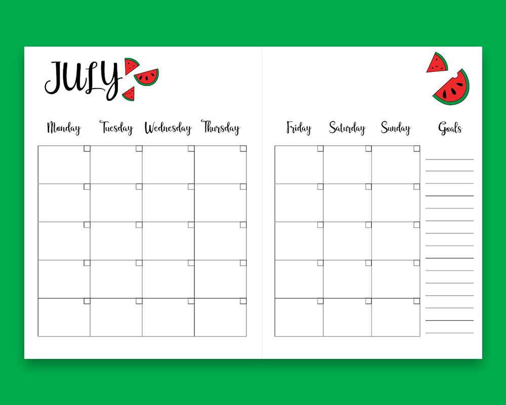 FREE July Monthly Cover Printable: Watermelon Slices – 365 Days of Dana