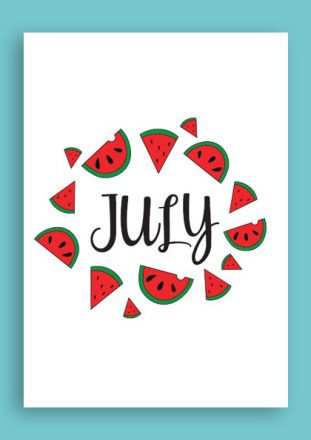 FREE July Monthly Cover Printable: Watermelon Slices – 365 Days of Dana