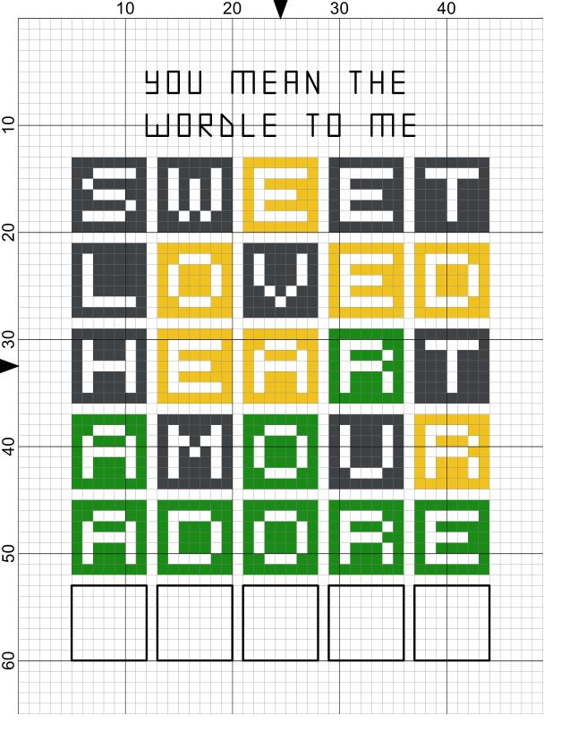 Wordle Valentine Cross Stitch Pattern – 365 Days of Dana