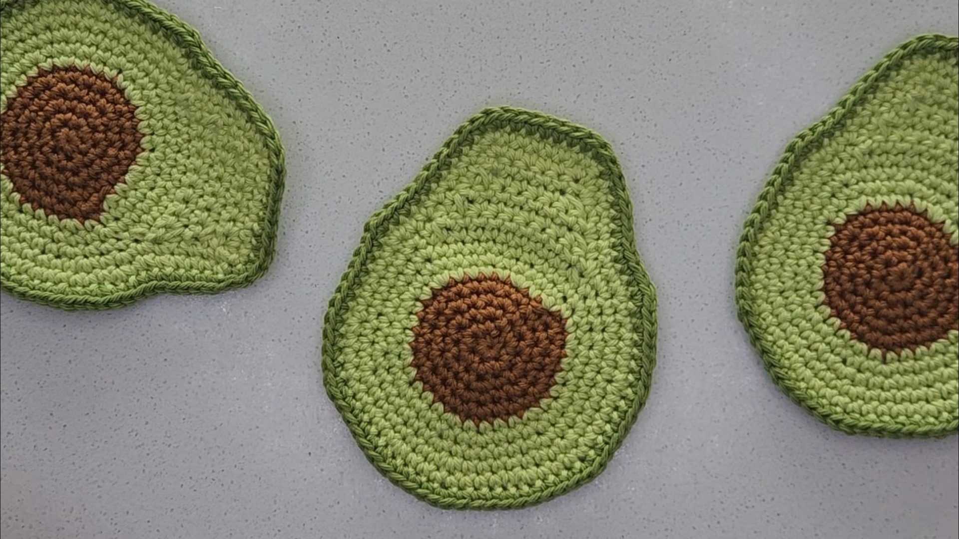 Avocado Crochet Coaster | Free Pattern + Video Tutorial – 365 Days of Dana