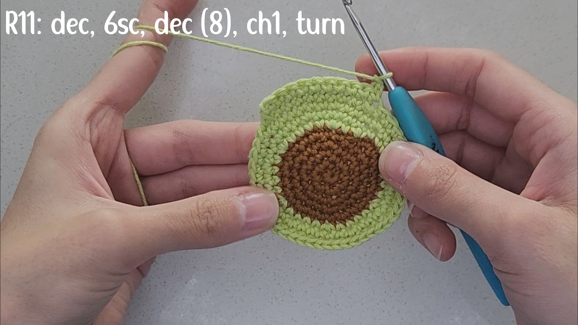 Avocado Crochet Coaster | Free Pattern + Video Tutorial – 365 Days of Dana