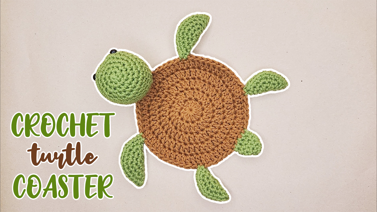Crochet Turtle Coaster | Free Pattern + Video Tutorial – 365 Days of Dana
