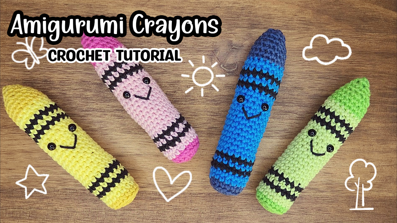 Crochet Crayon Amigurumi Keychain | Free Pattern + Video Tutorial – 365 ...