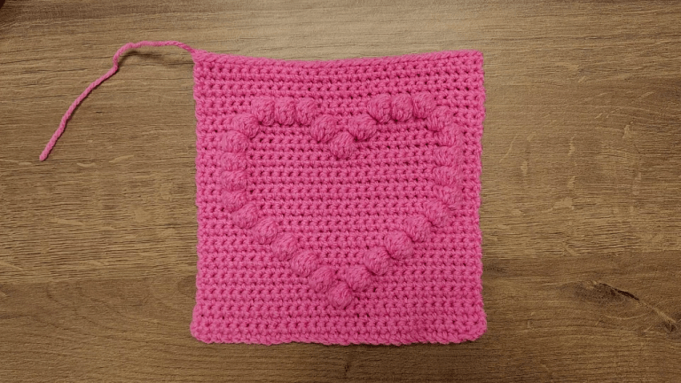 Crochet Bobble Heart Squares Baby Blanket | Free Pattern + Video ...